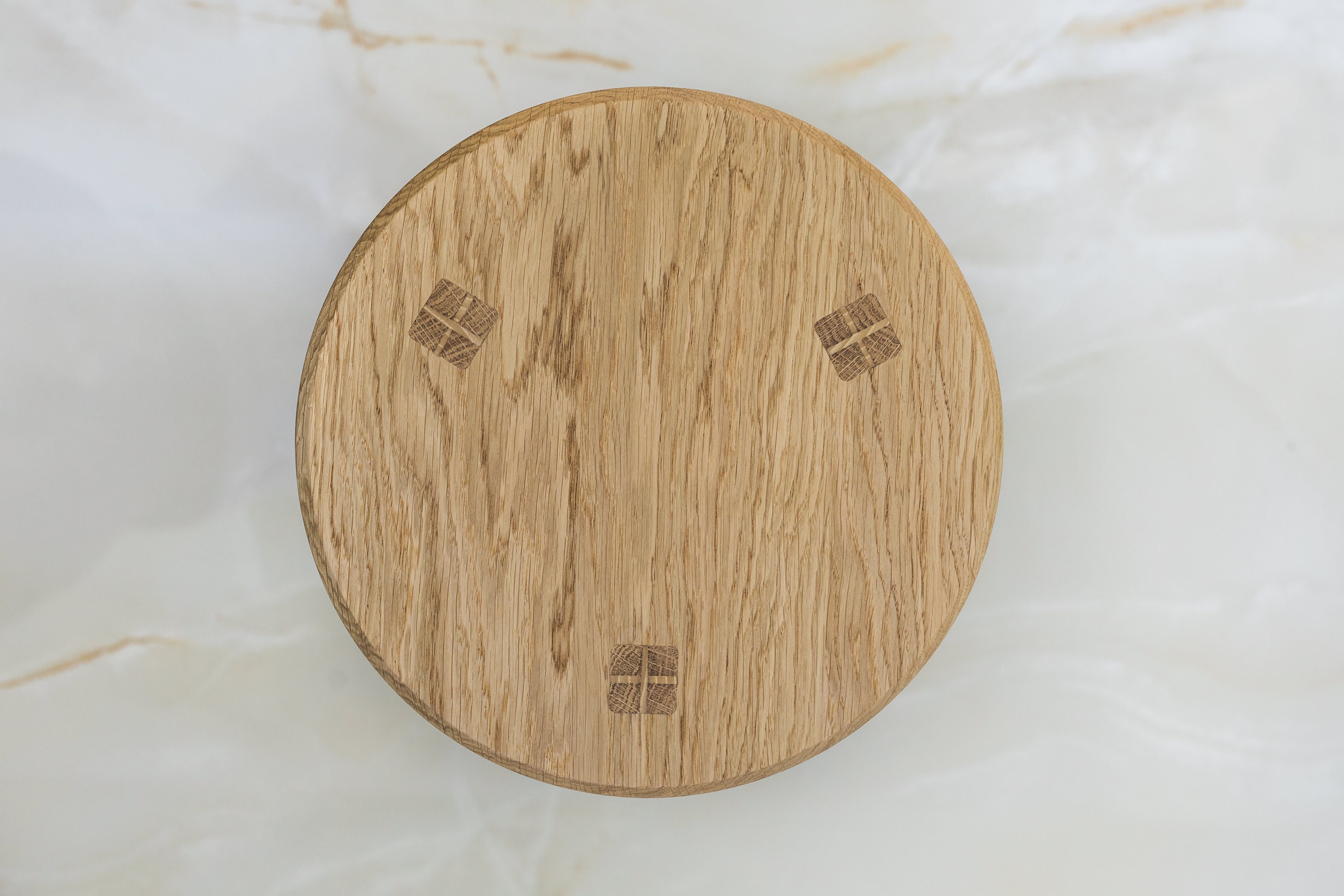 Wooden Stool, Three Legged Oak Stool, Bathroom Stool, Handmade Side ...