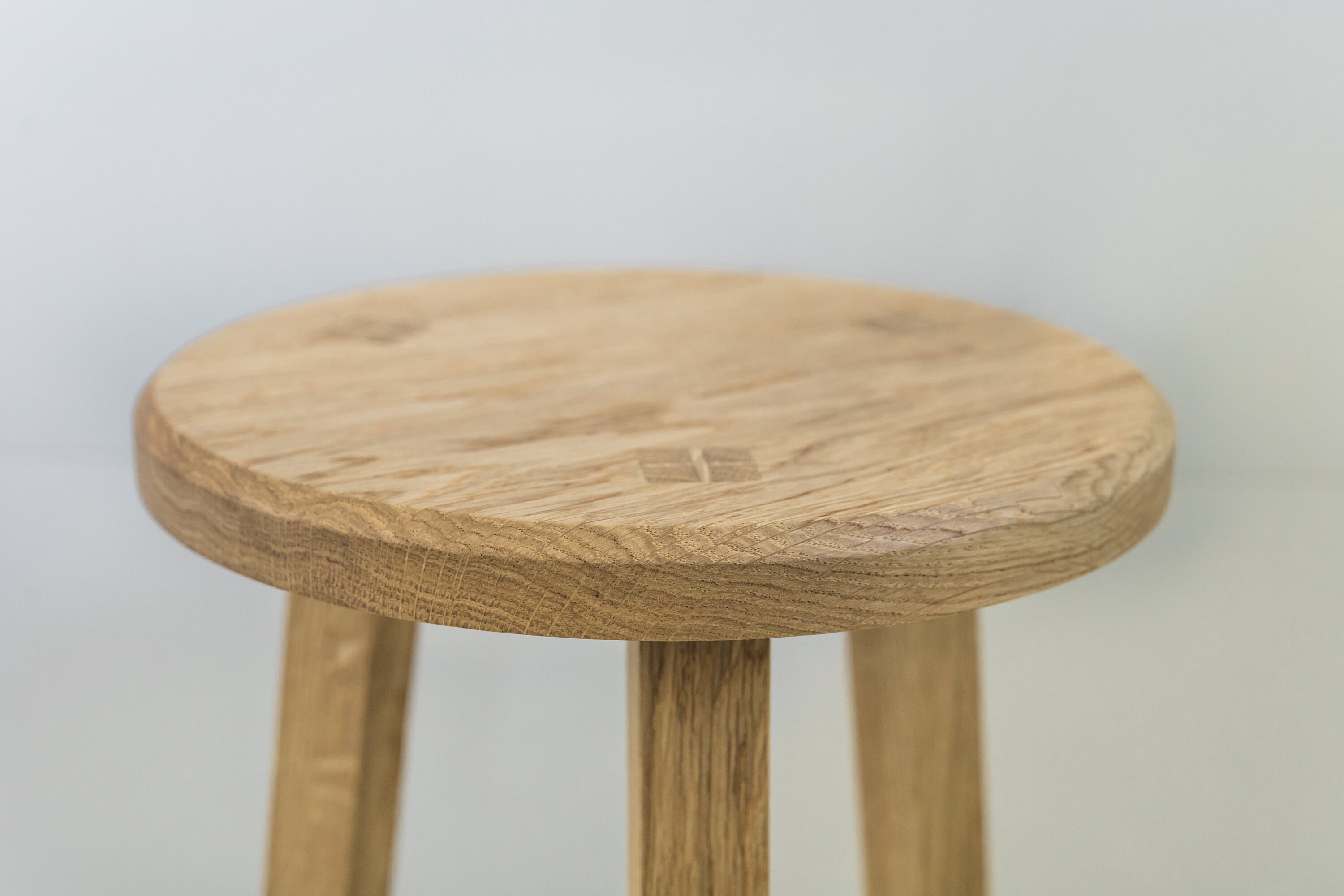 Wooden Stool, Three Legged Oak Stool, Bathroom Stool, Handmade Side ...
