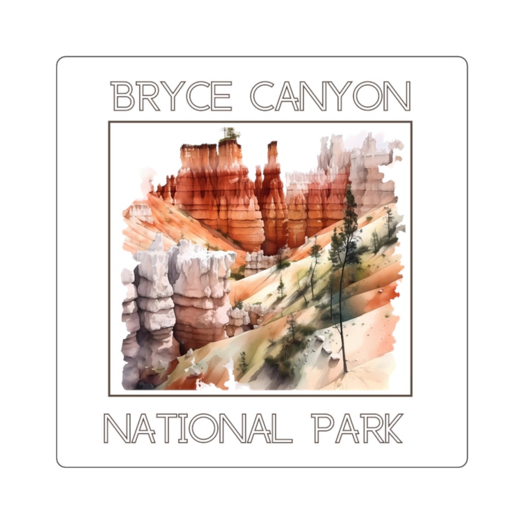 Bryce Canyon National Park Square Sticker, Watercolor Stickers - Etsy
