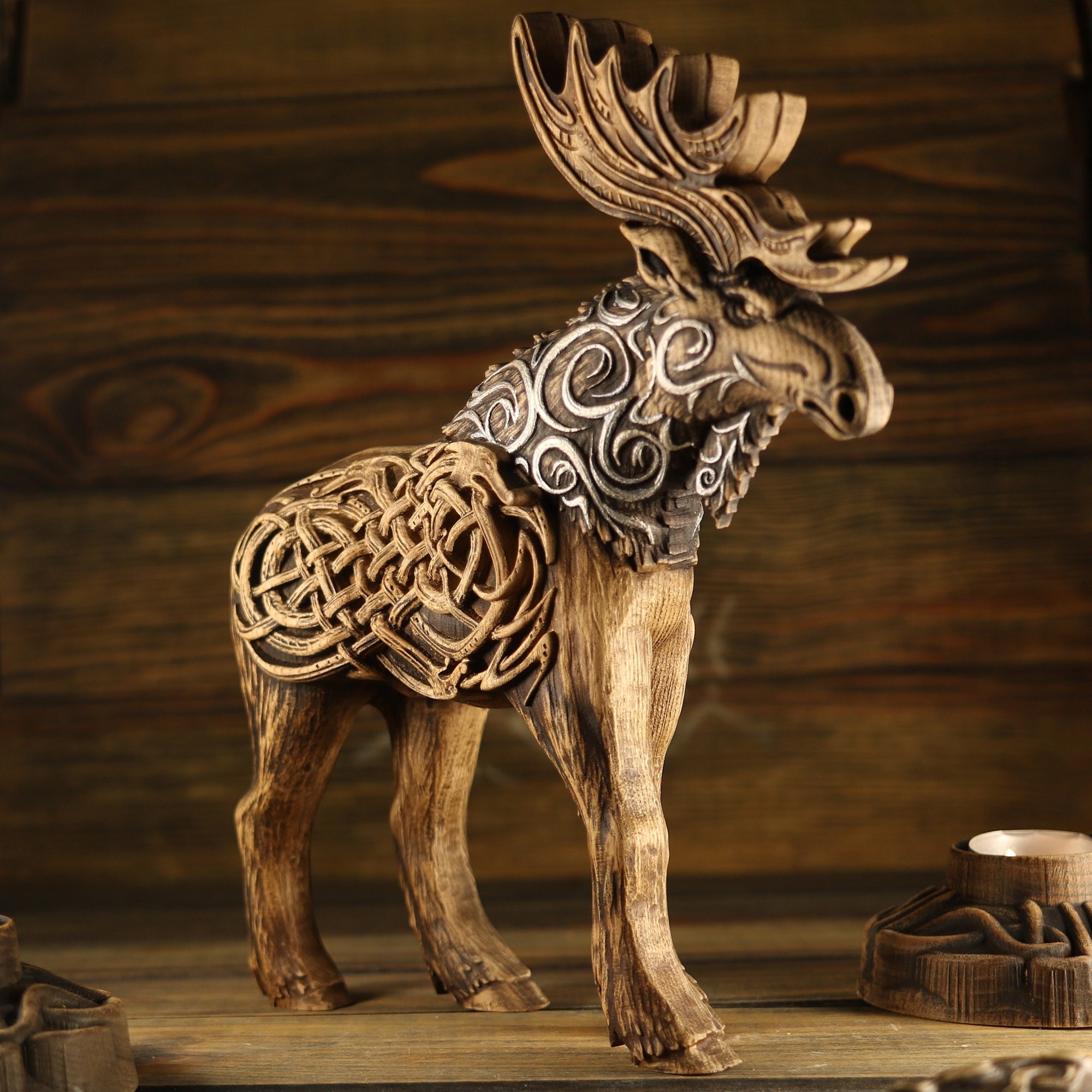 Norse Pagan, Moose Statue, Elk, Norse Mythology, Wooden Moose, Moose ...