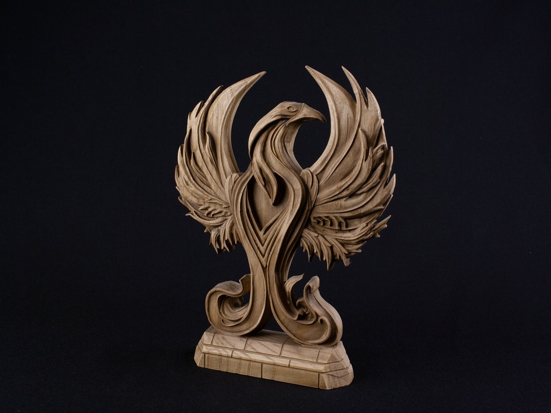 Phoenix Statue, Phoenix Figurine Phoenix Art Mythical Bird Wooden Birds ...