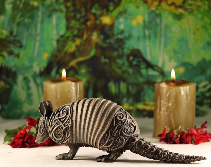 Miniature Ceramic Armadillo Funny Animal Cute Little Grey White ...