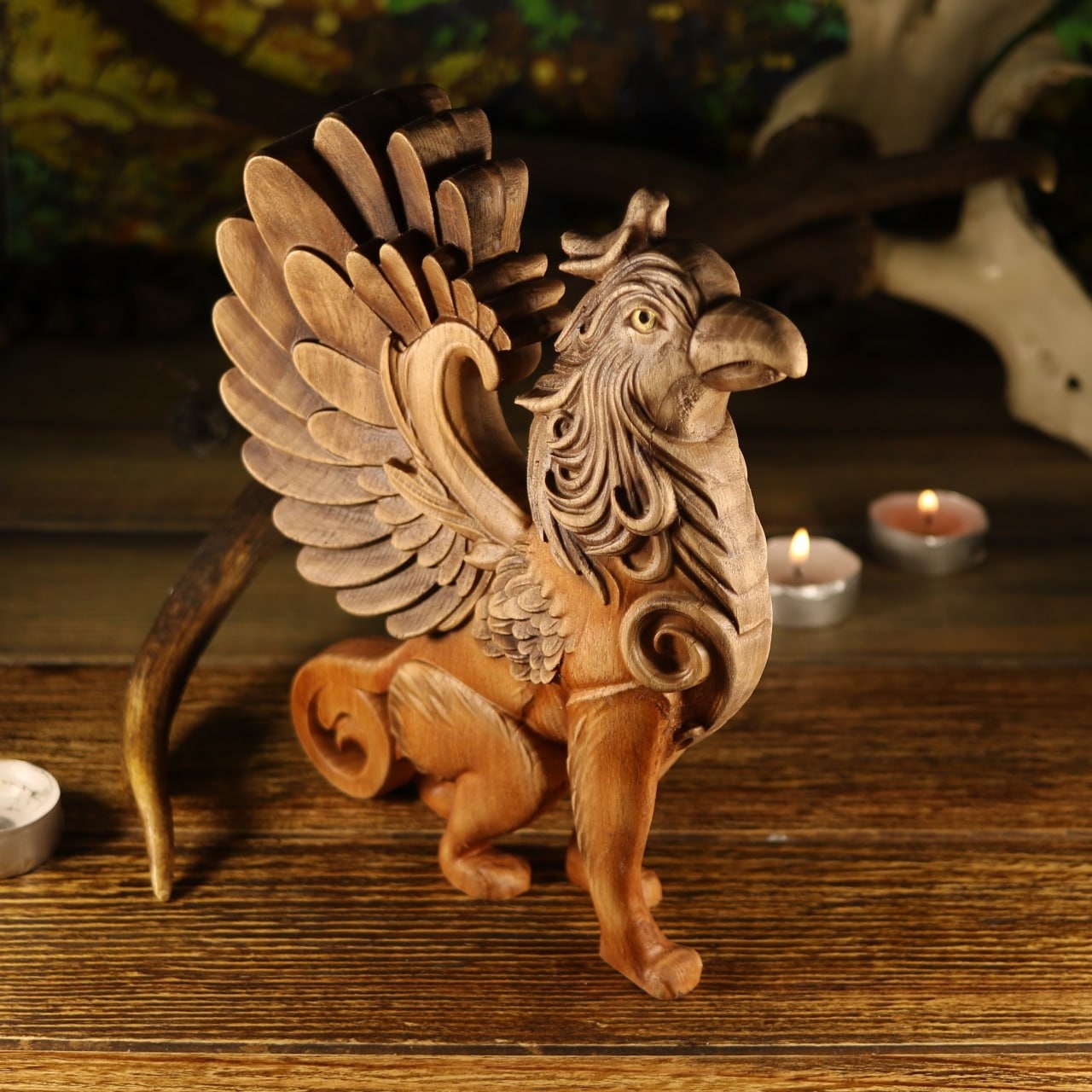 Mythical Beast Griffin Sculpture Griffin Mythical Creatures Griffin ...