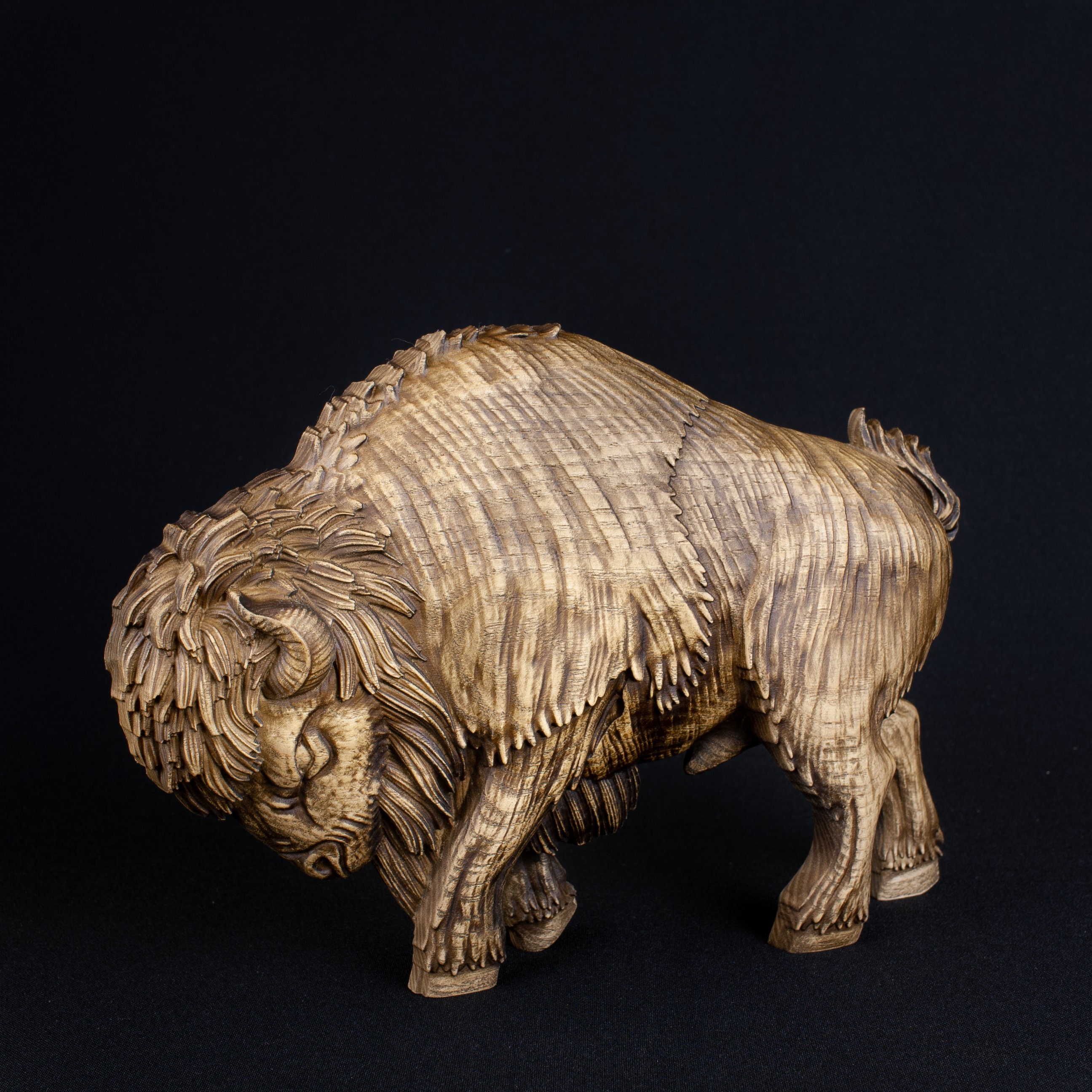 American Bison Wooden Animal Figurines Bison Decor Bison Art Buffalo ...