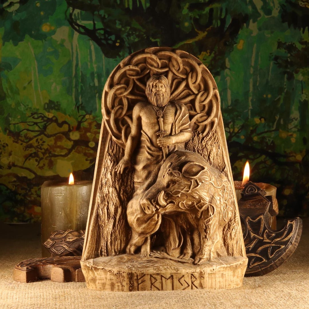 Freyr Statue : Norse God of Fertility, Mythology Viking Altar Frey ...