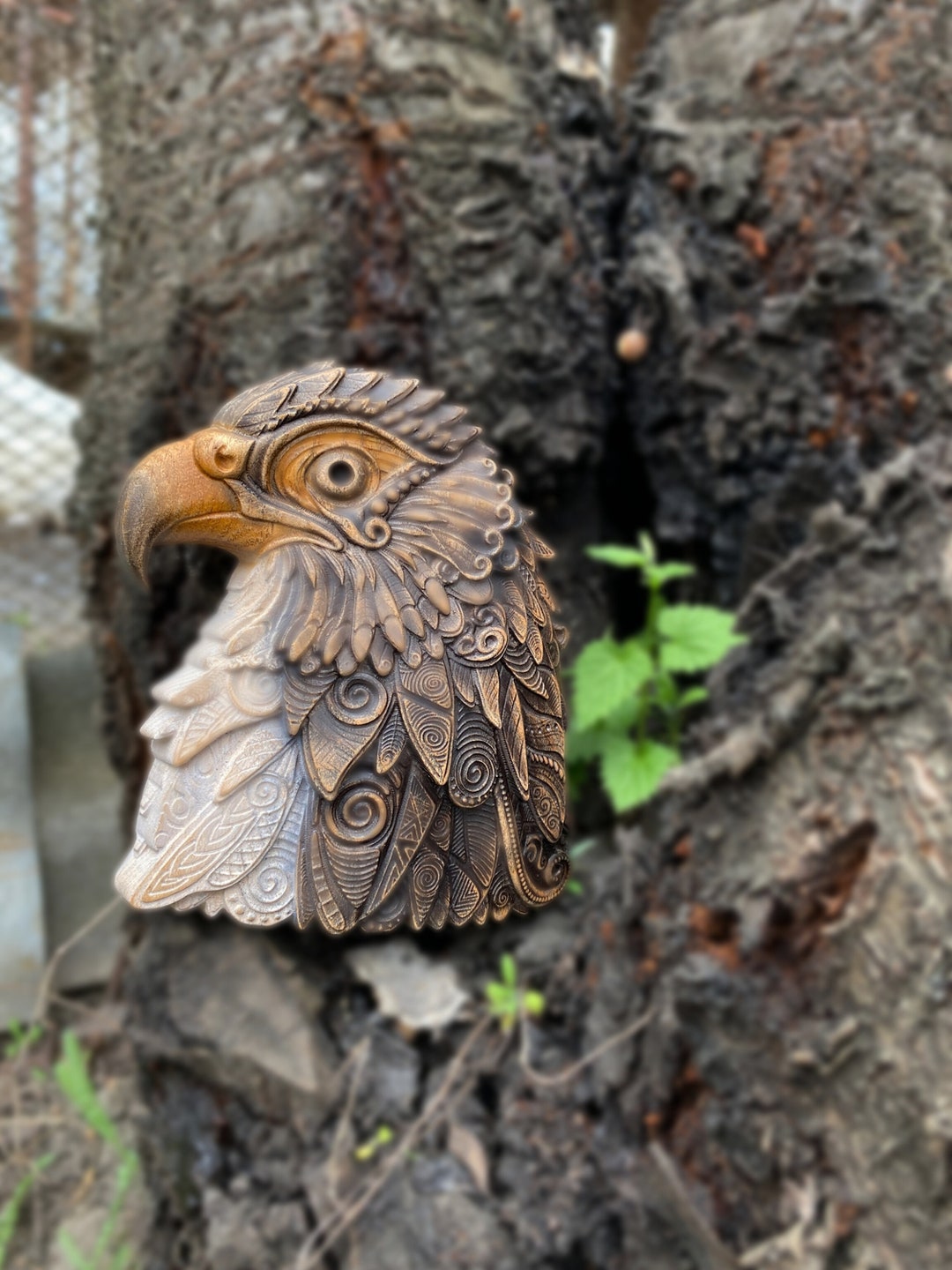 Falcon Statue Maori Falcon Head Maori Art Falcon Figurine Maori Carving ...