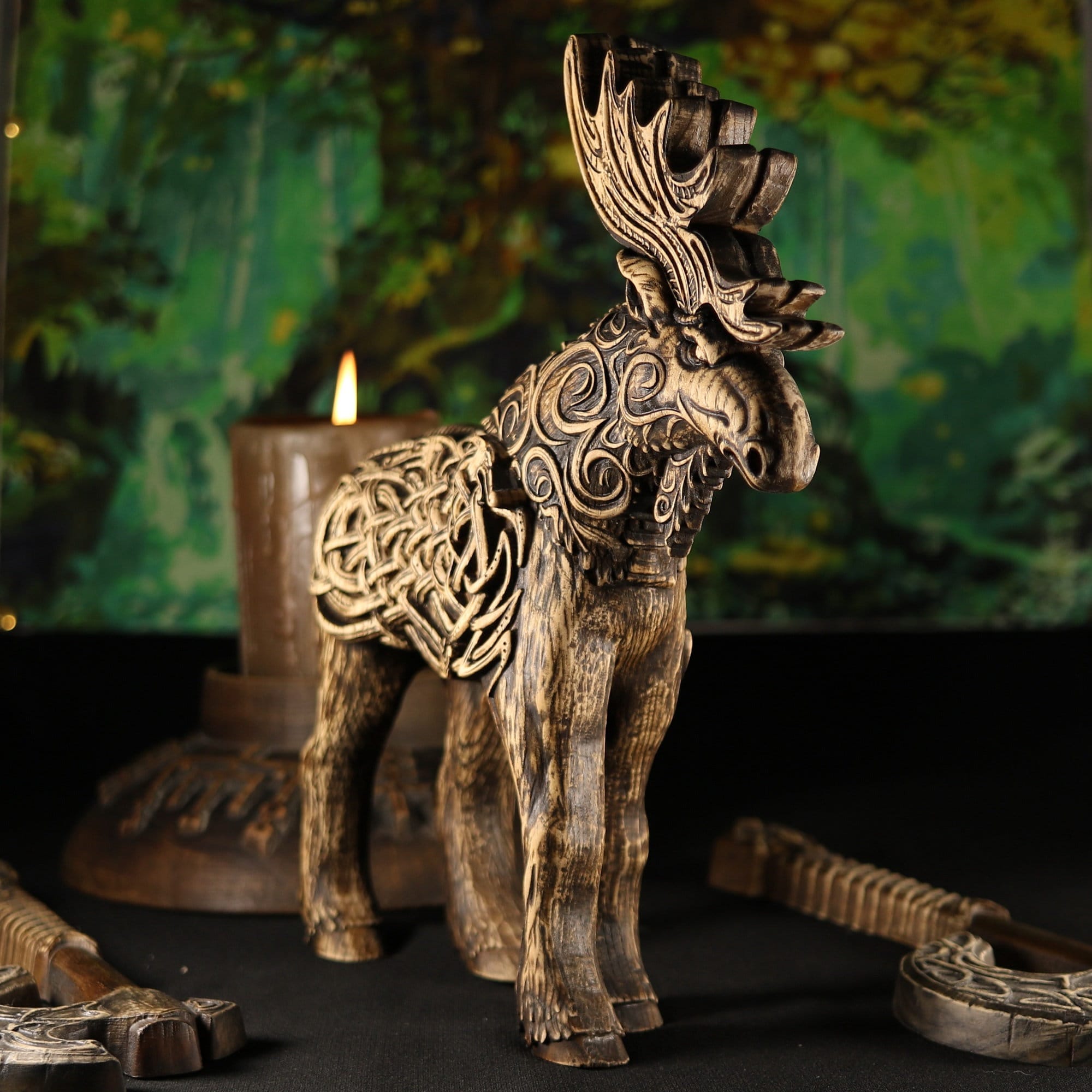 Norse Pagan, Moose Statue, Elk, Norse Mythology, Wooden Moose, Moose ...