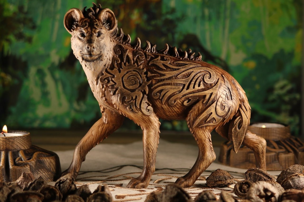 Hyena, African Wild Dog Hyena Figurine African Animals Safari Animals ...
