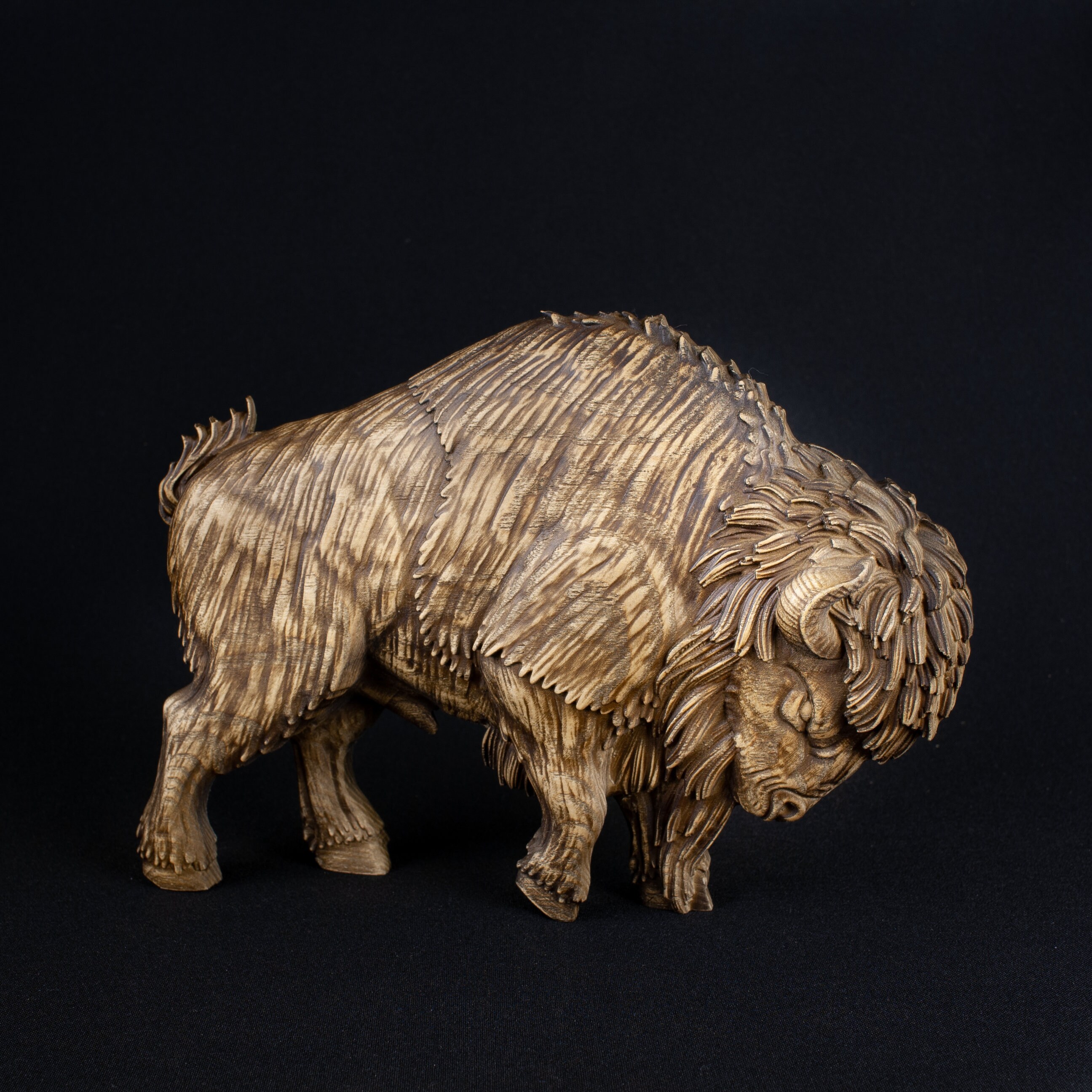 American Bison Wooden Animal Figurines Bison Decor Bison Art Buffalo ...