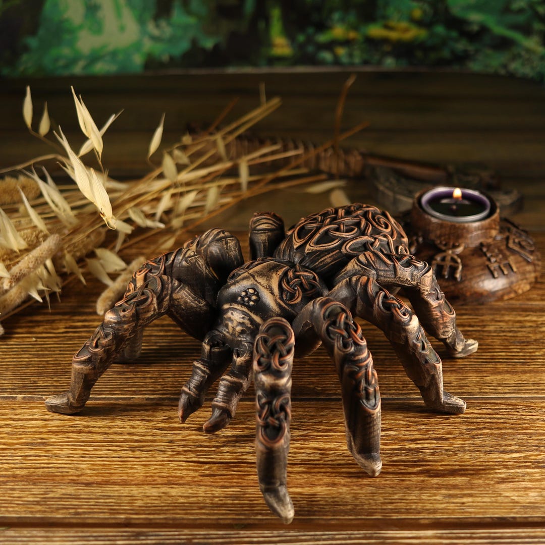 Spider Figurine Gothic Spider Spider Totem Spirit Animal Spider Wood ...