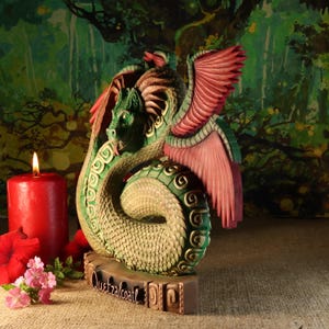 Quetzalcoatl Statue: Mayan Aztec Wood Dragon Totem - Etsy