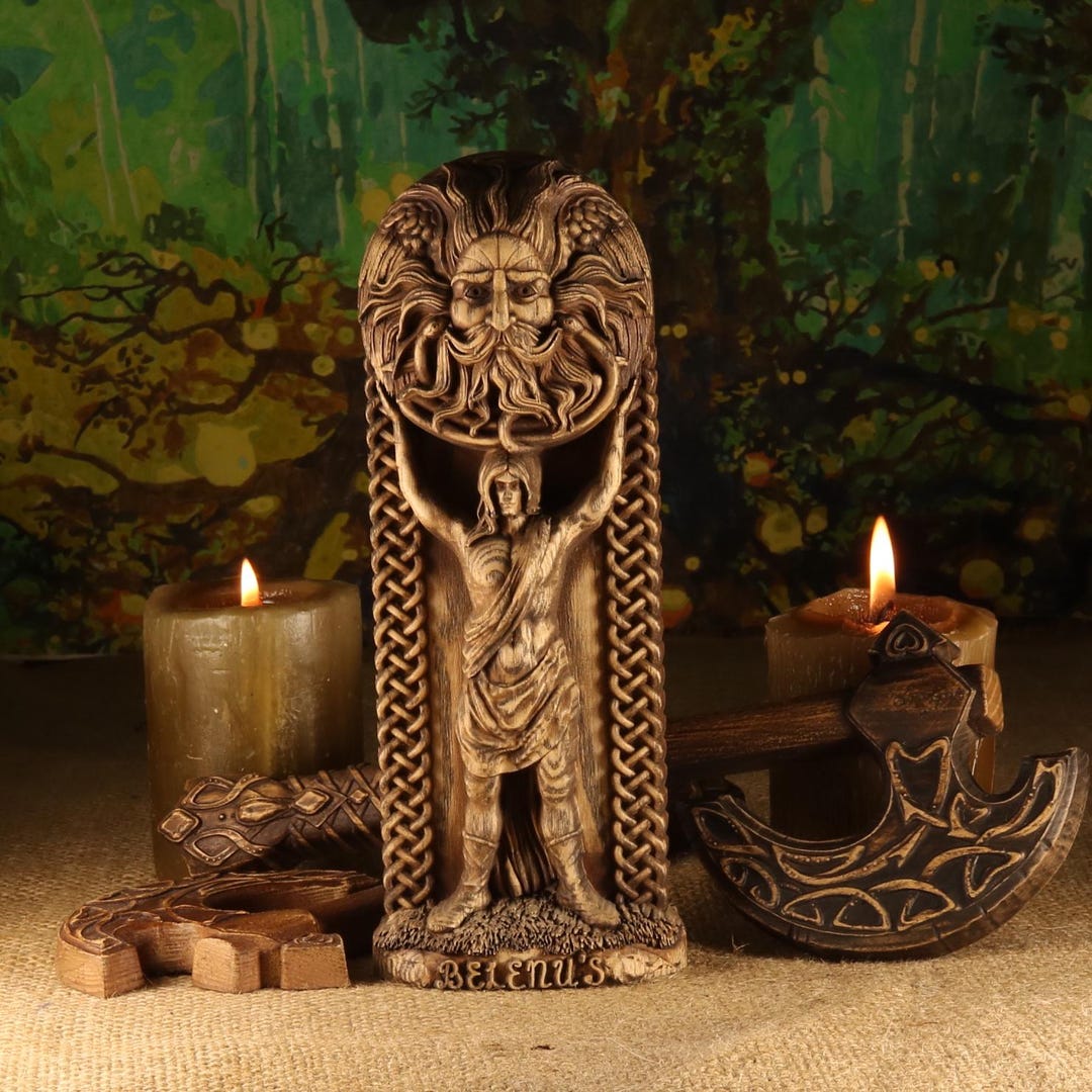 Belenos Statue– Celtic Sun God | Pagan Altar Decor | Celtic Mythology ...