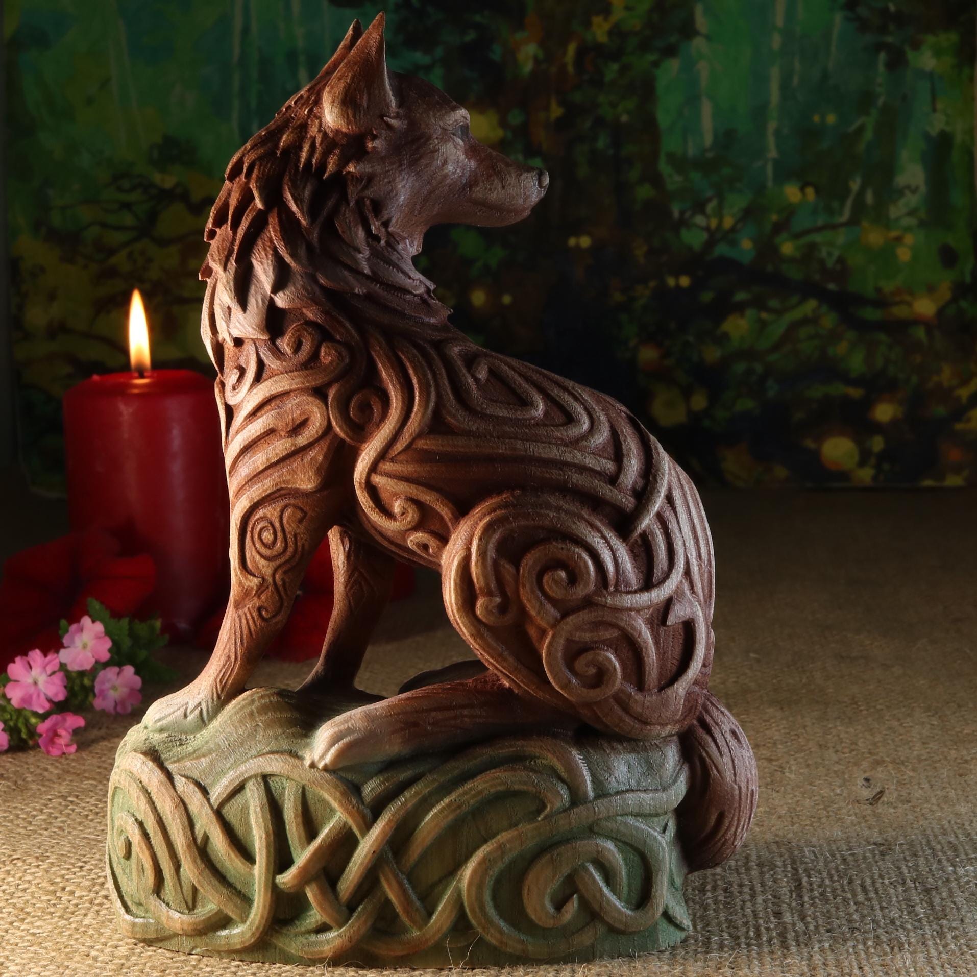 Fox Statue: Celtic Totem Figurine - Etsy