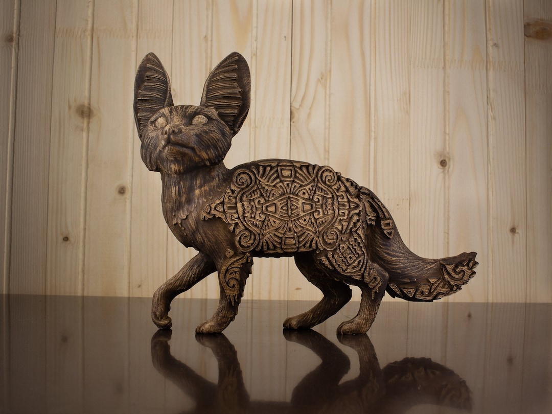 Fennec Fox Fennec Fox Figurine Fox Statue Wooden Fox Fox Sculpture ...