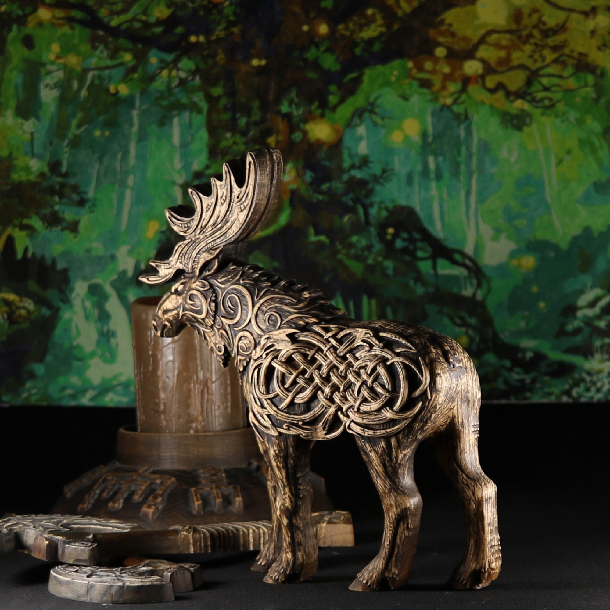 Norse Pagan, Moose Statue, Elk, Norse Mythology, Wooden Moose, Moose ...