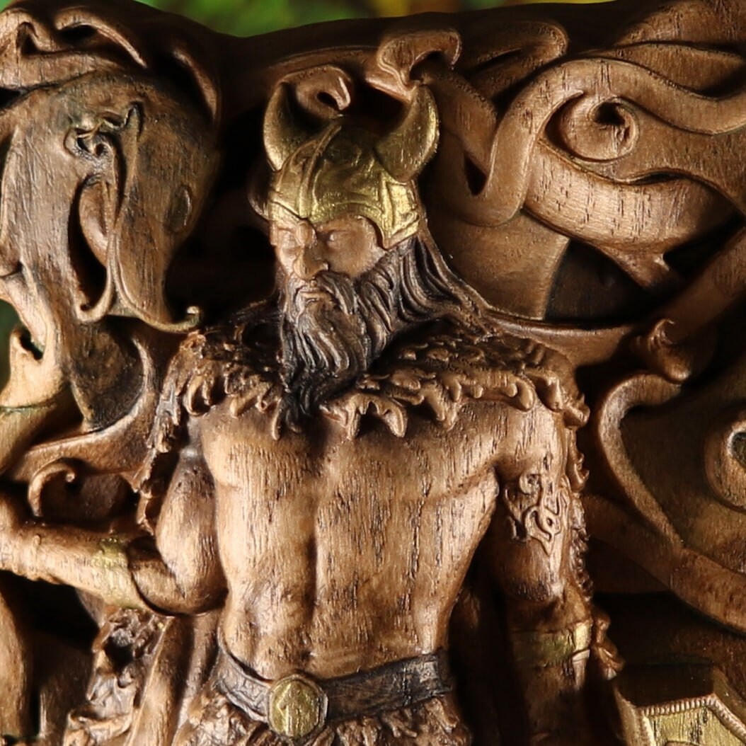 Thor Norse Gods Thor Statue Wood Carving Odin Statue Norse Pagan Norse ...