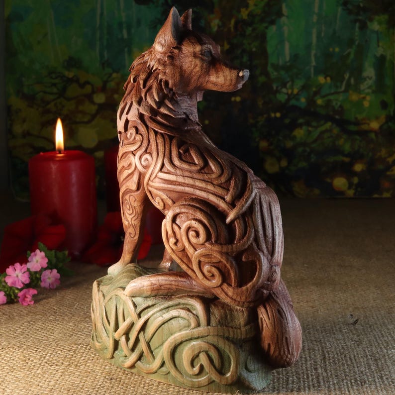 Fox Statue: Celtic Totem Figurine - Etsy