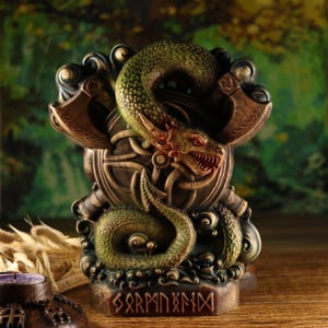 Jormungandr Statue: Norse Dragon Decor - Etsy