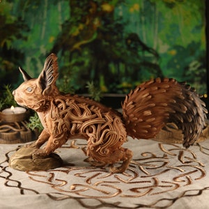 Ratatoskr Wood Sculpture: Norse Mythology Squirrel Altar Decor - Etsy