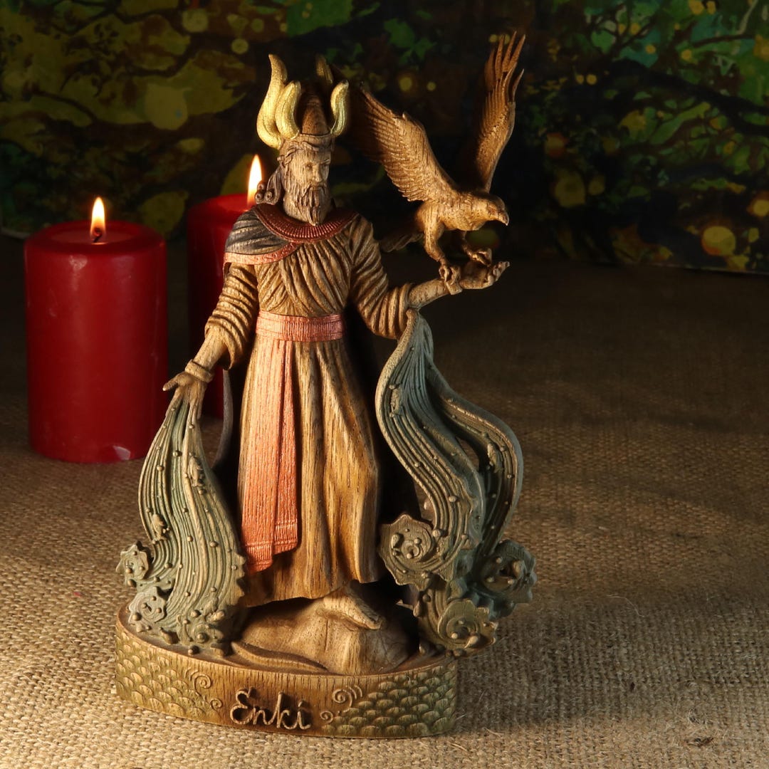 Enki Statue: Sumerian God of Wisdom, Eagle Symbol - Etsy