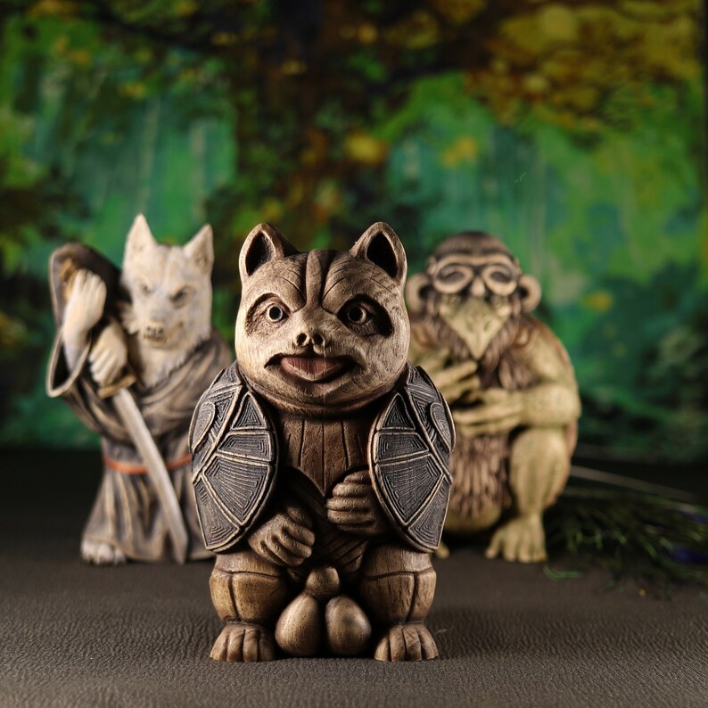 Tanuki, Japanese Statue Tanuki Statue, Raccoon Dog, Japanese Art Forest ...