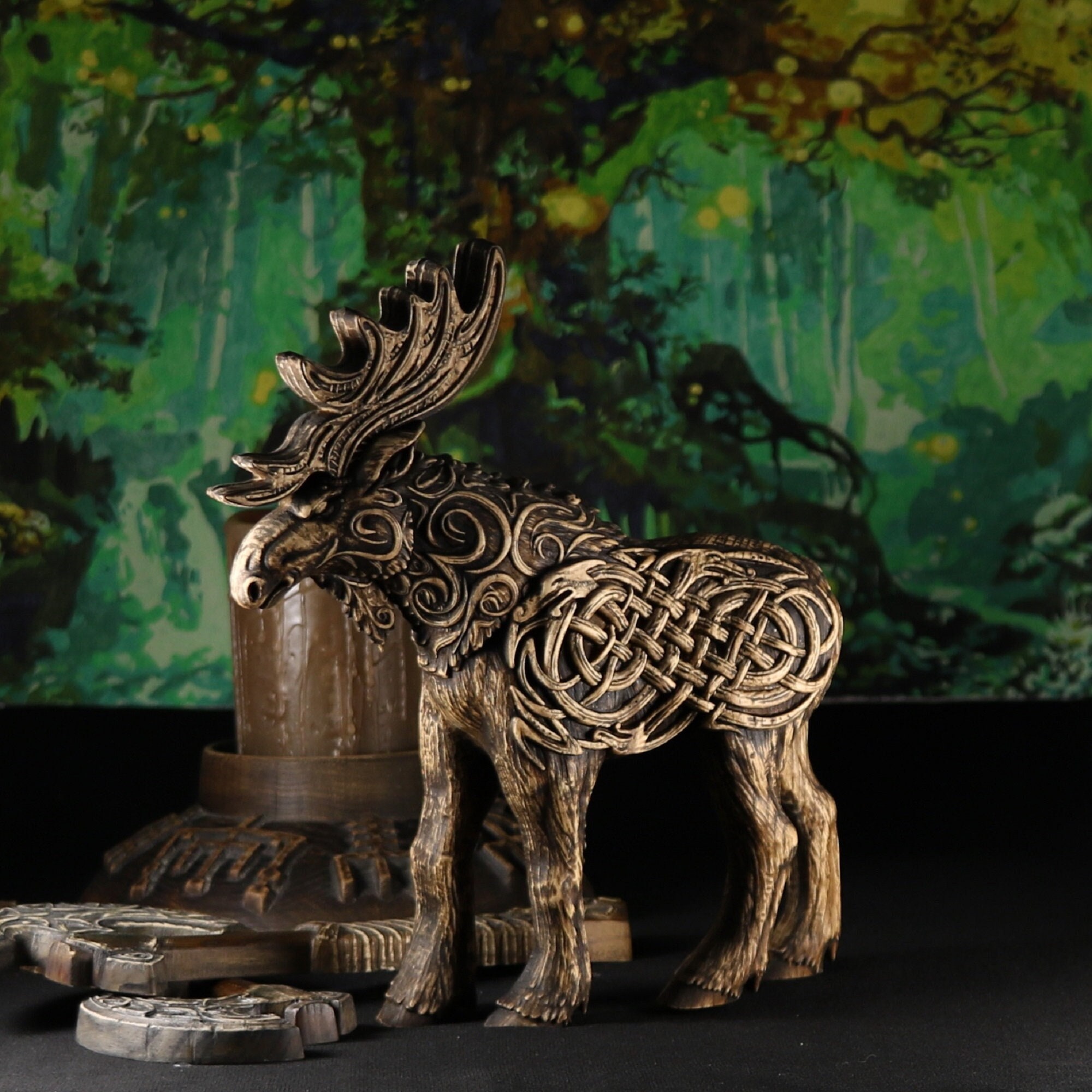 Norse Pagan, Moose Statue, Elk, Norse Mythology, Wooden Moose, Moose ...