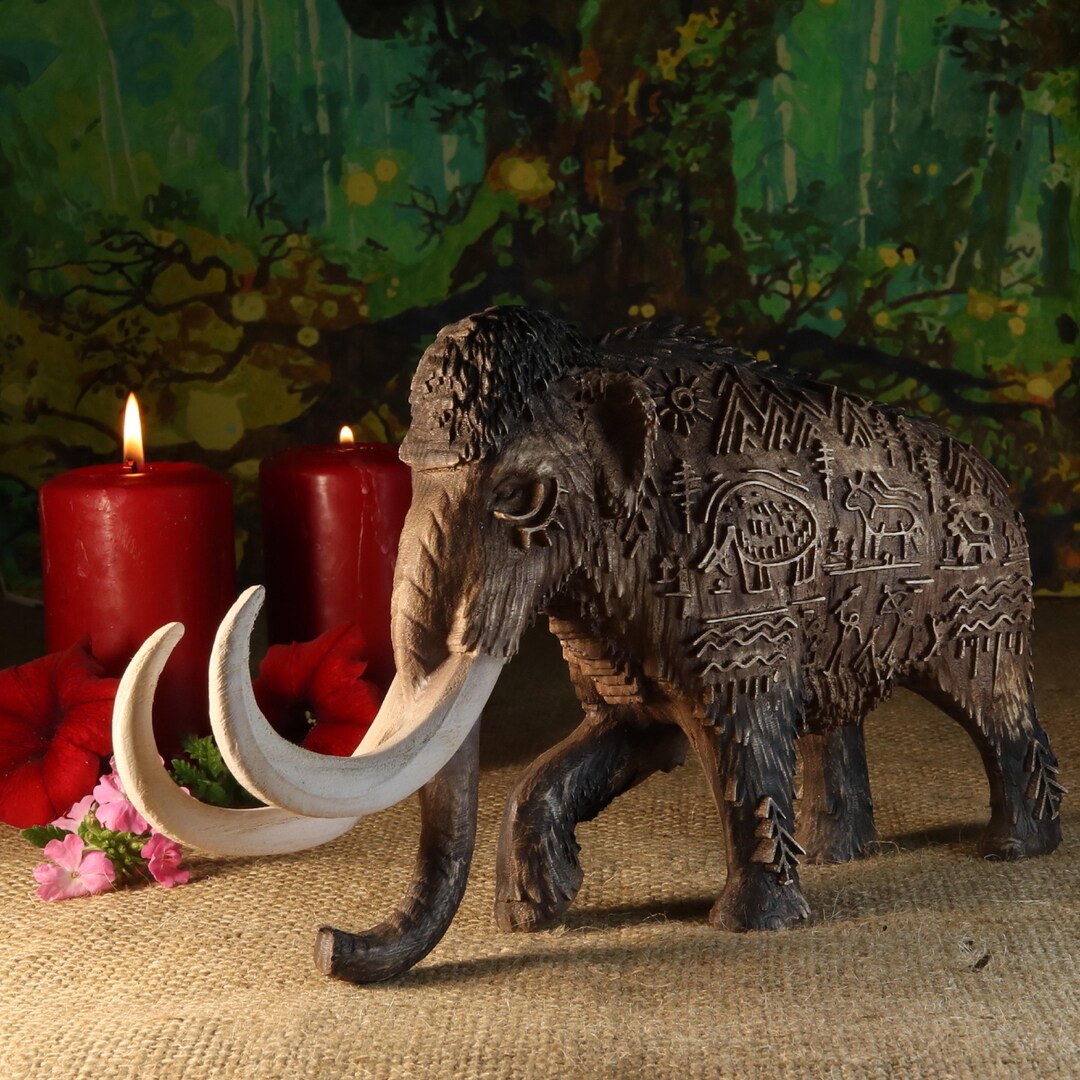 Mammoth Sculpture: Ancient Mythology Petroglyph Art - Etsy