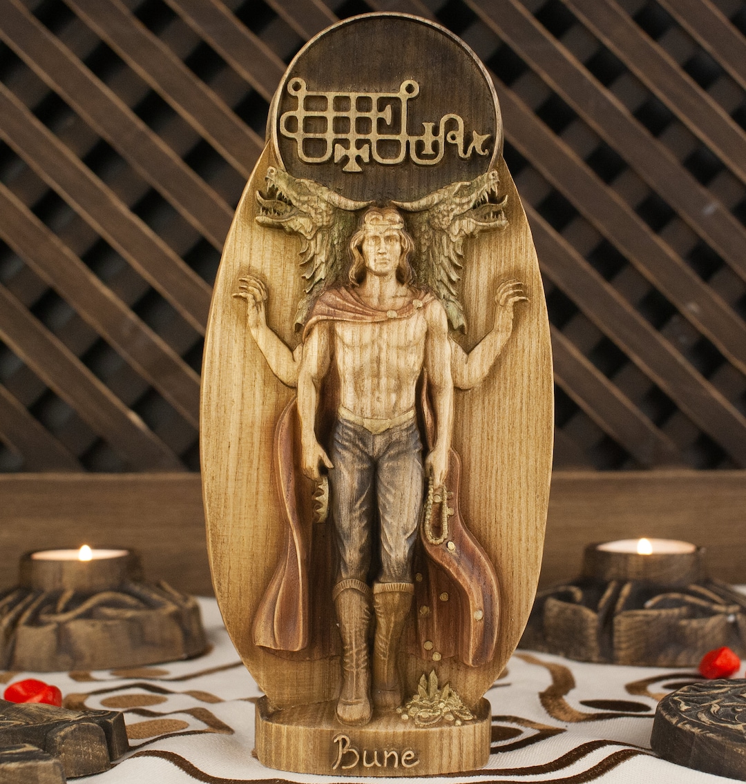 Bune Demon Statue Bune Sigil Luciferian Satan Statue Witchcraft Altar ...