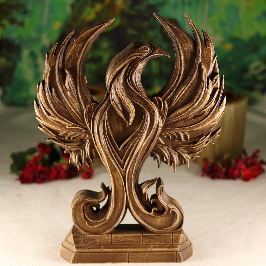 Phoenix Statue, Phoenix Figurine Phoenix Art Mythical Bird Wooden Birds ...