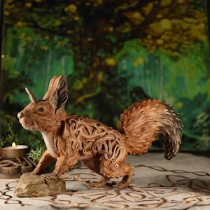 Ratatoskr Wood Sculpture: Norse Mythology Squirrel Altar Decor - Etsy