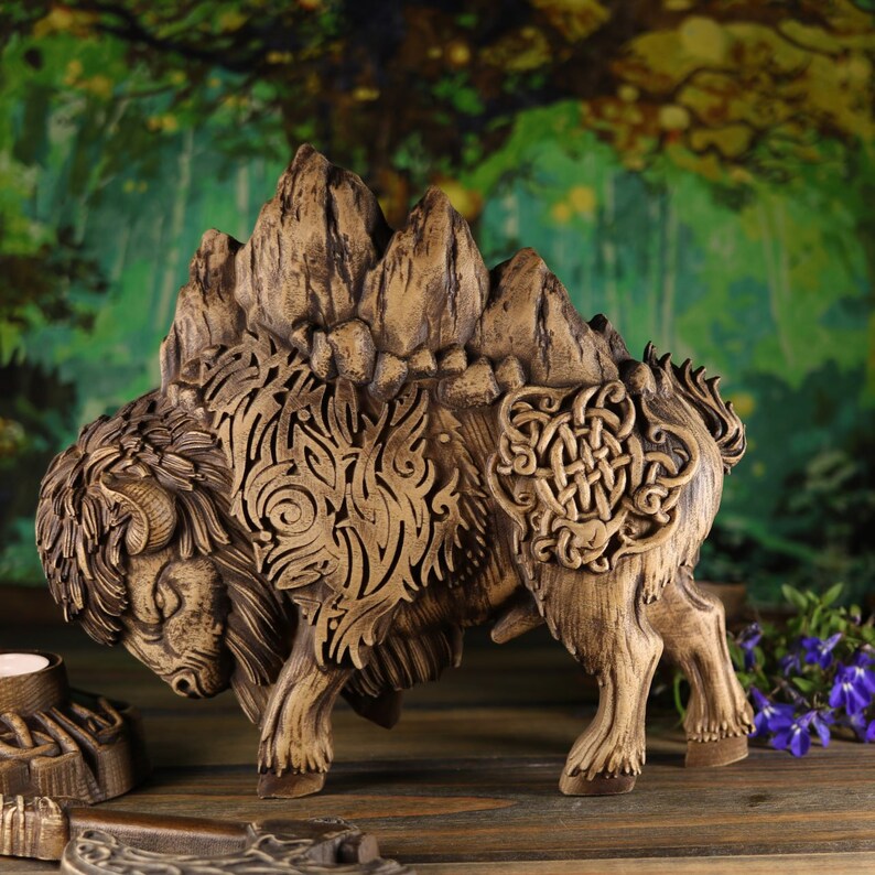 Bison Figurine Bison Statue Bison Carving American Buffalo Statue ...
