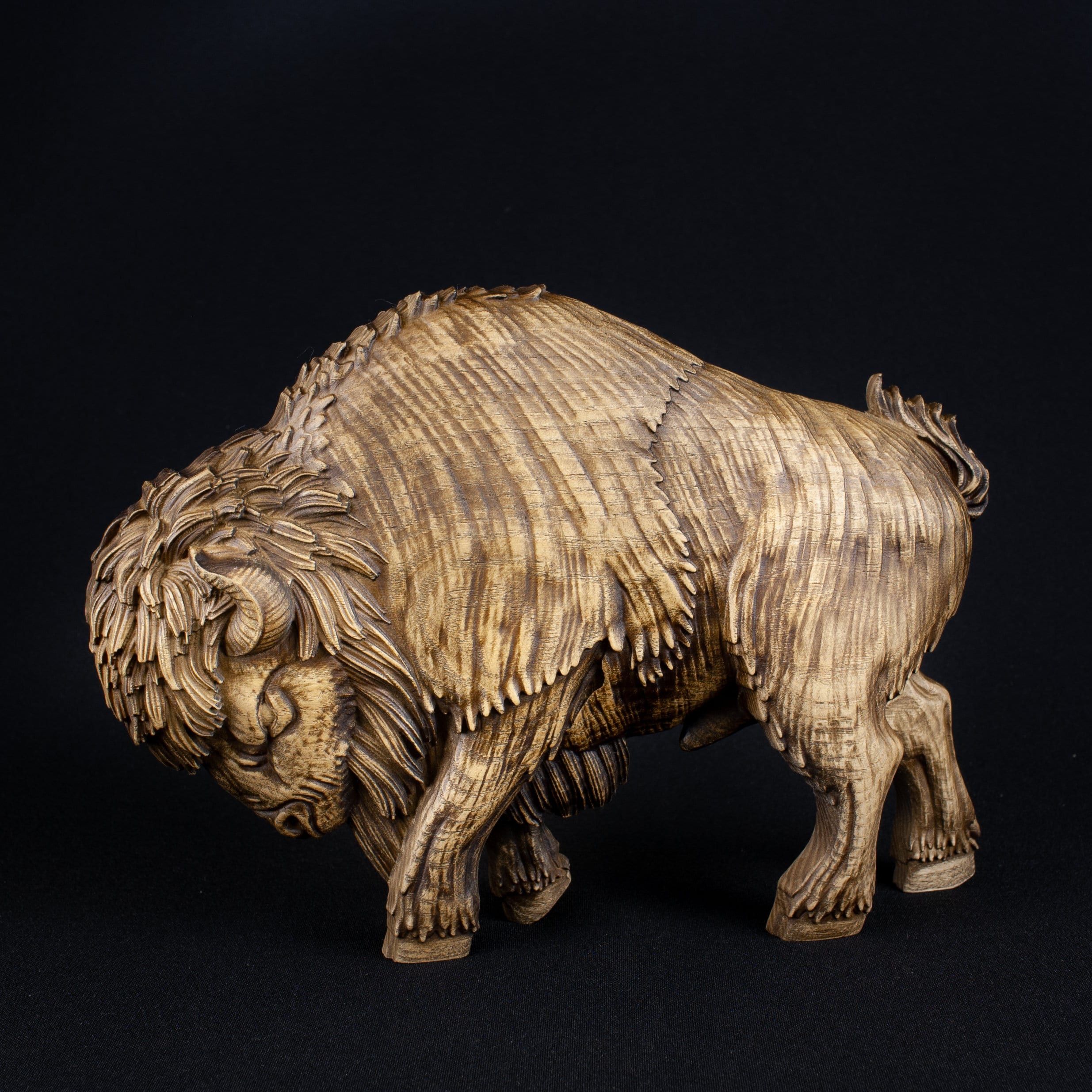 American Bison Wooden Animal Figurines Bison Decor Bison Art Buffalo ...