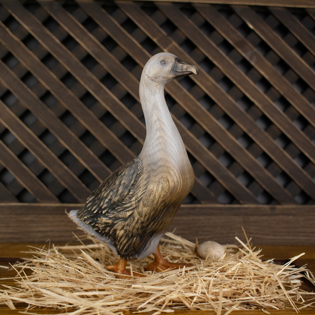Goose Statue Wooden Goose Goose Figurine Bird Statue Geese Canada Goose ...