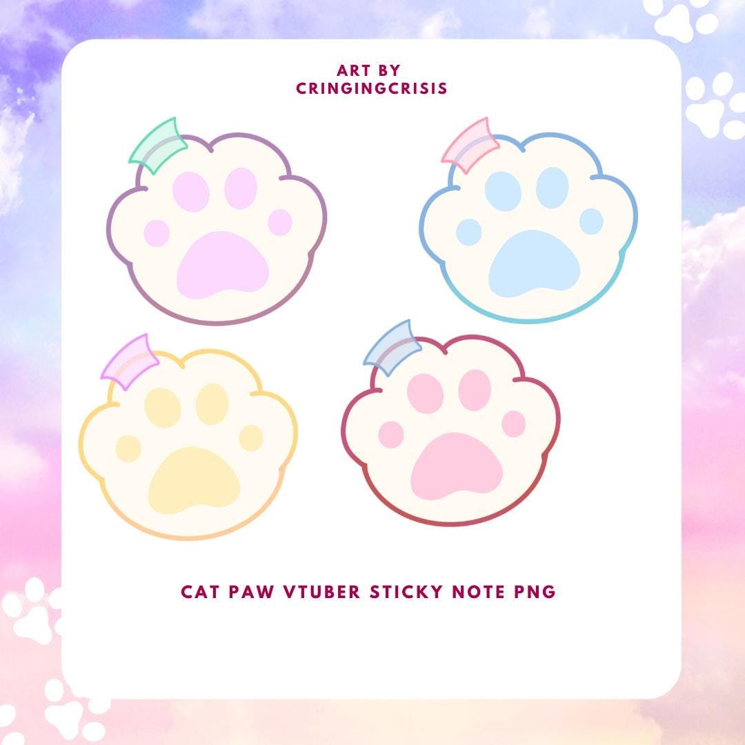 Paw Print Sticky Note - Etsy