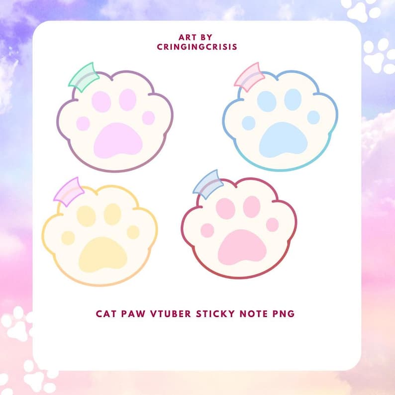 Paw Print Sticky Note - Etsy