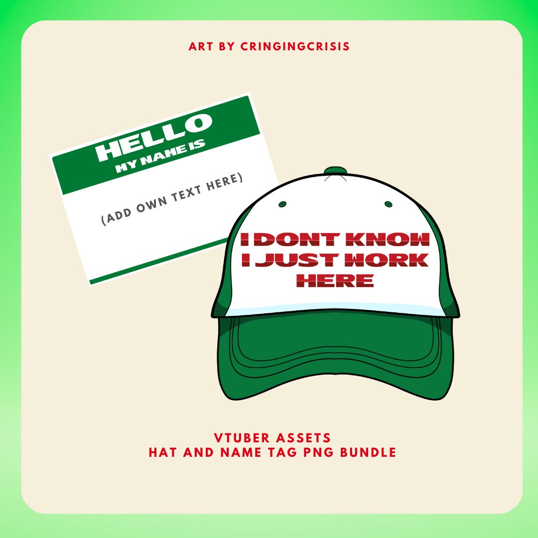 Vtuber Hat & Name Tag Bundle - Etsy