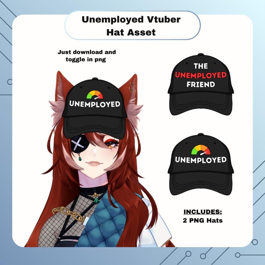 Unemployed Vtuber Hat Asset - Etsy