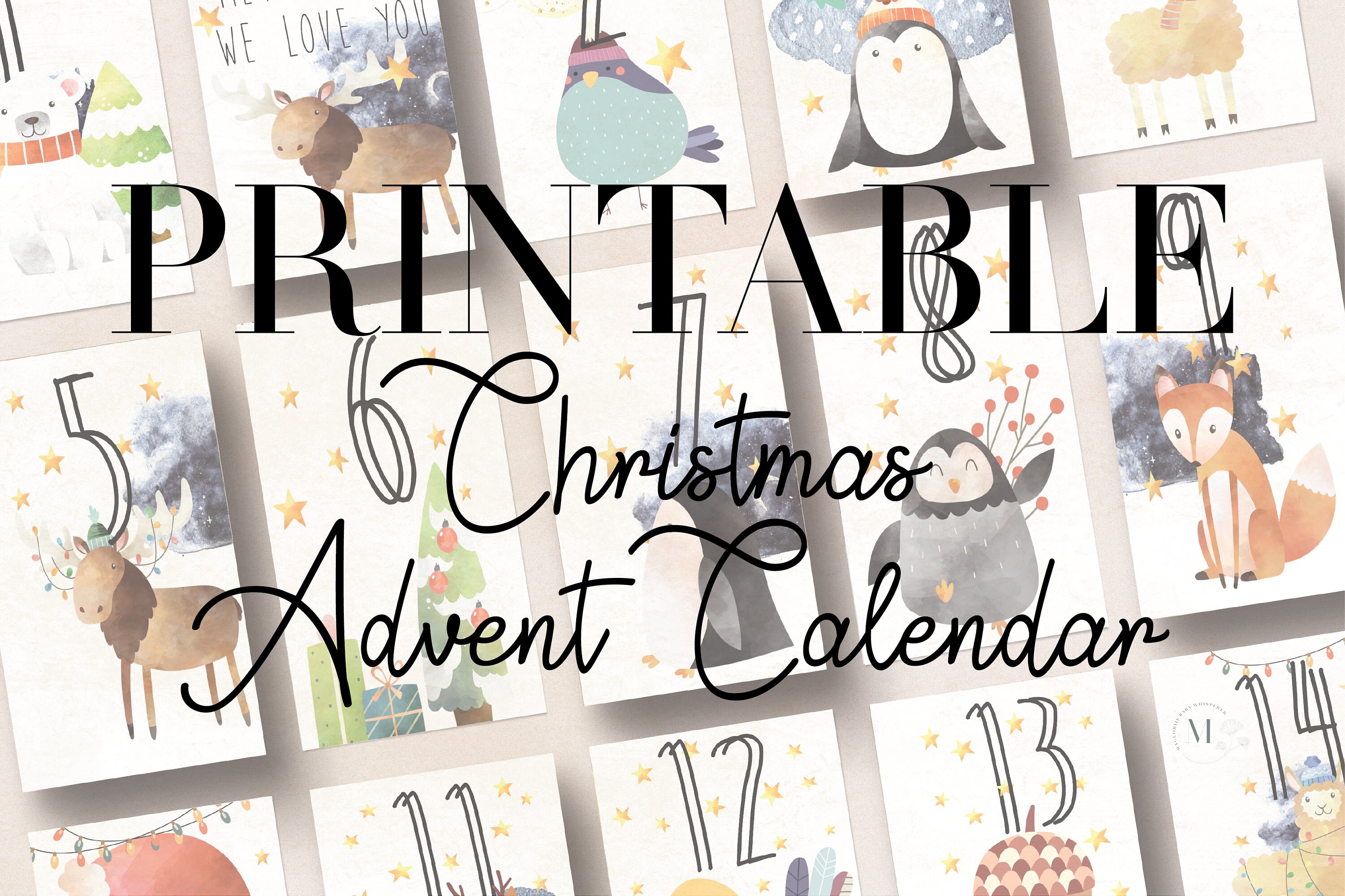 25 Printable Advent Cards for Kids, Christmas Advent Calendar Printable ...