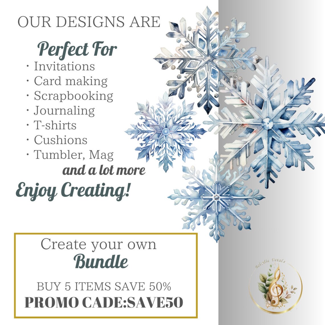 Watercolor Snow Crystal Clipart Winter Fantasy Woodland PNG - Etsy