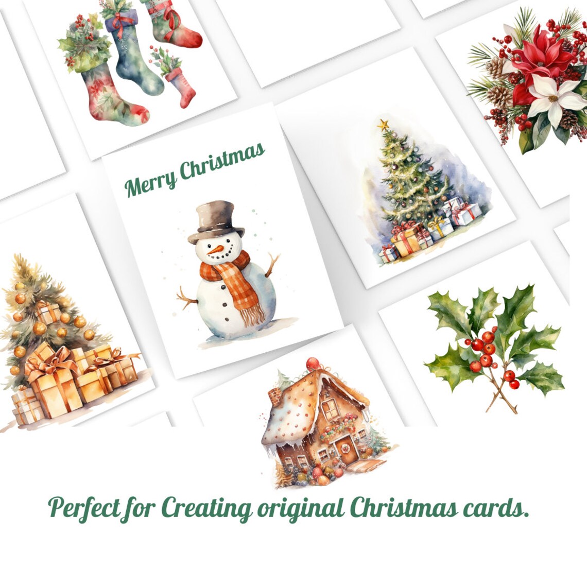 Watercolor Christmas Clipart Commercial Use Holiday Png Christmas ...