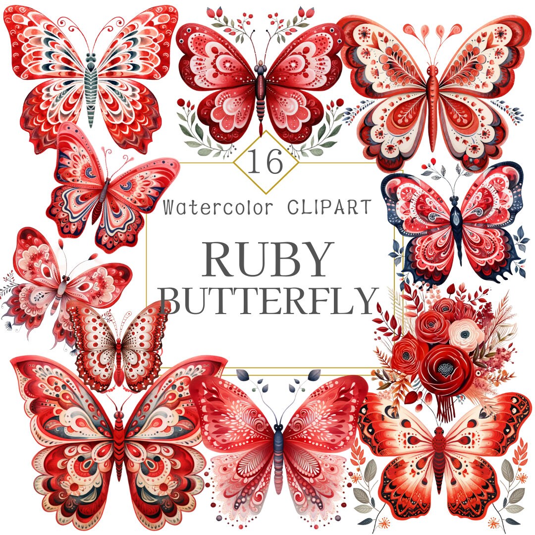 Watercolor Butterflies Clipart, Painted Butterfly Clipart, Butterfly ...