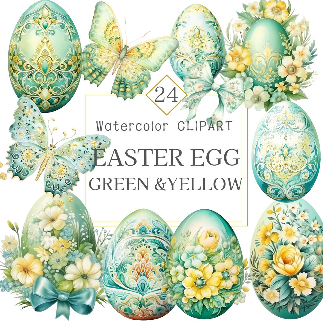 Floral Eggs Watercolor Clipart, Easter Egg PNG Art, Floral EGG Clipart ...
