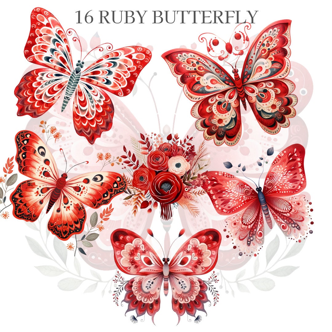 Watercolor Butterflies Clipart, Painted Butterfly Clipart, Butterfly ...
