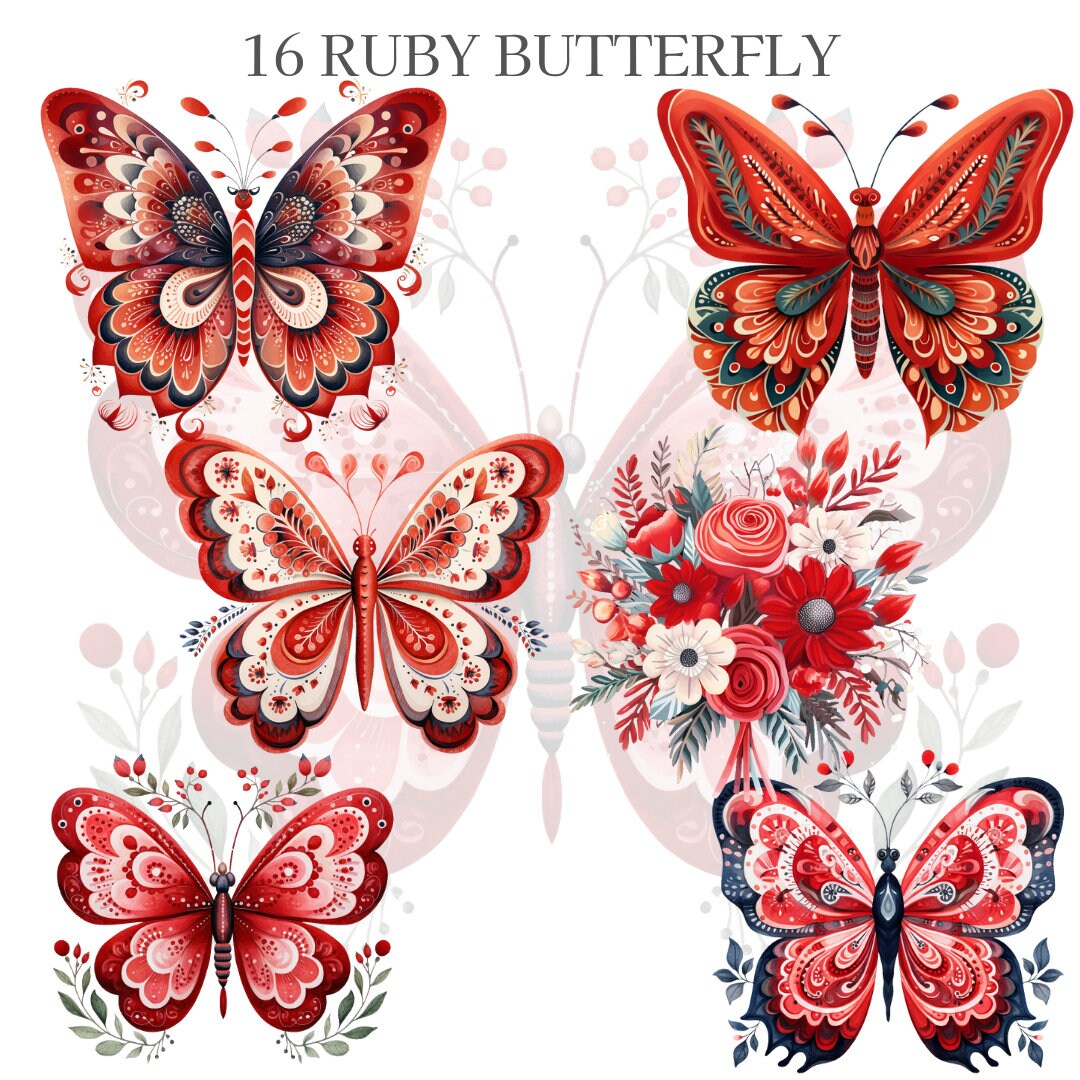 Watercolor Butterflies Clipart, Painted Butterfly Clipart, Butterfly ...