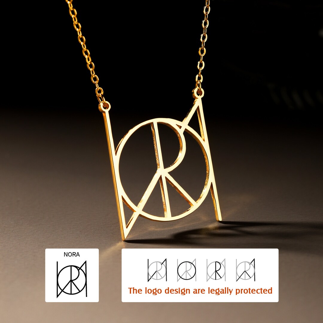 Personalized Gold Name Necklace, Name Logo Necklace Maker, Custom Name ...