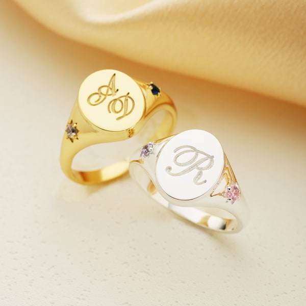 Custom Initial Ring - Etsy