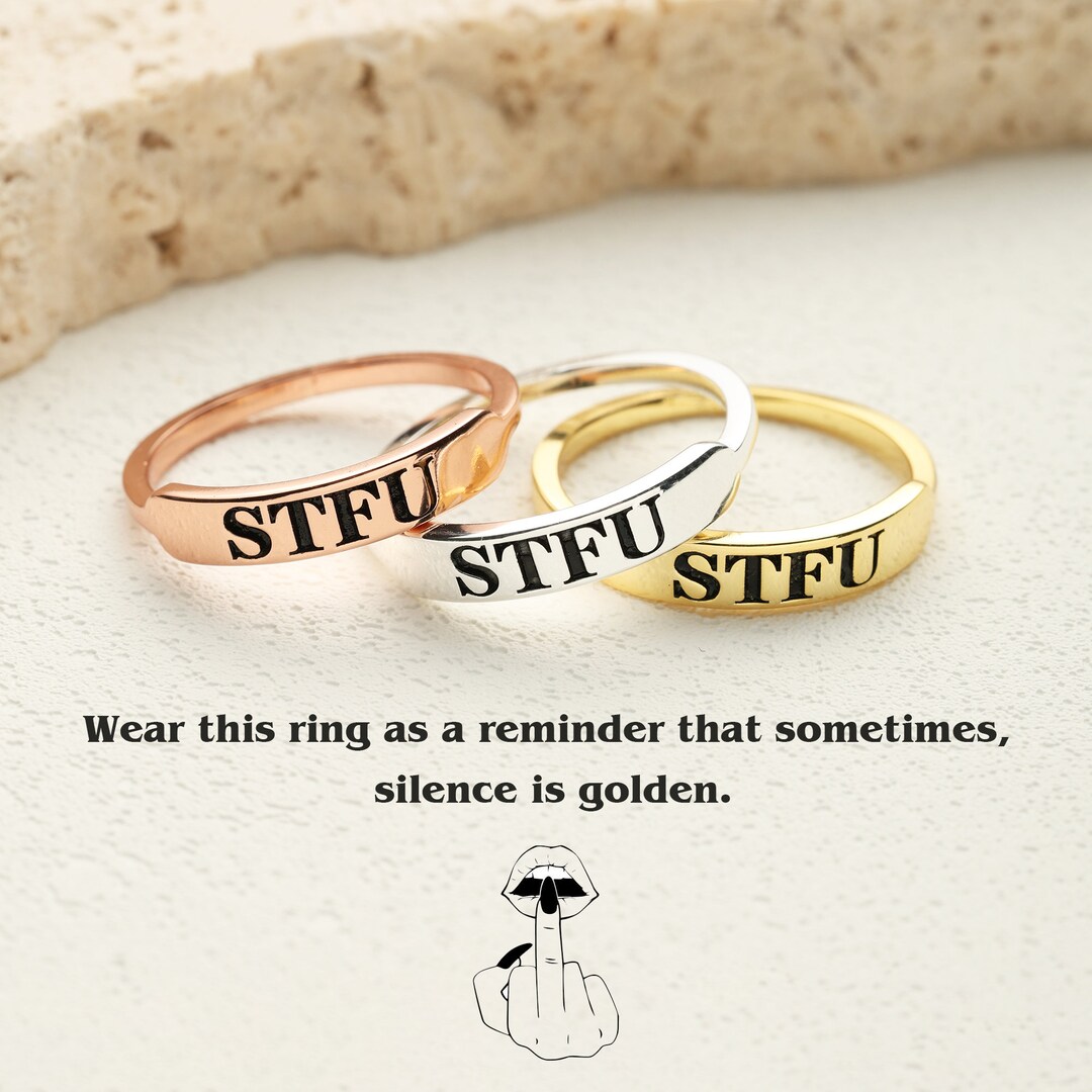 Shut the Fuk up Ring, STFP Ring, Swear Words Ring, Funny Rude Gifts ...