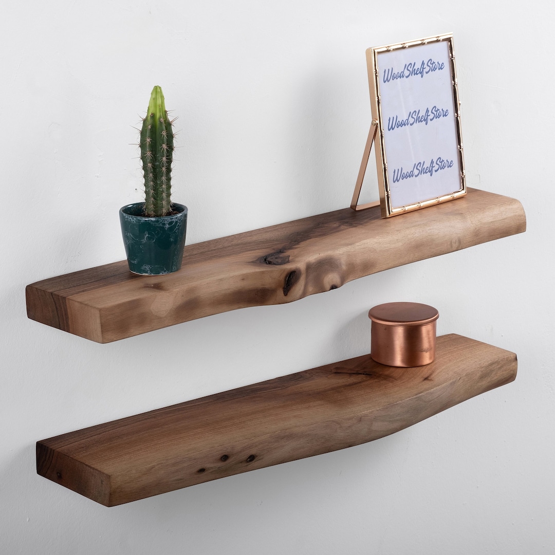 Unique Walnut Wood Shelf Walnut Floating Shelves Rustic - Etsy