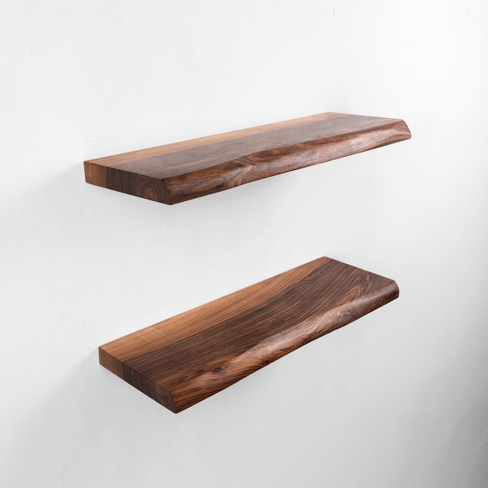 Elegant Live Edge Walnut Shelves , Natural Long Floatig Shelves ...