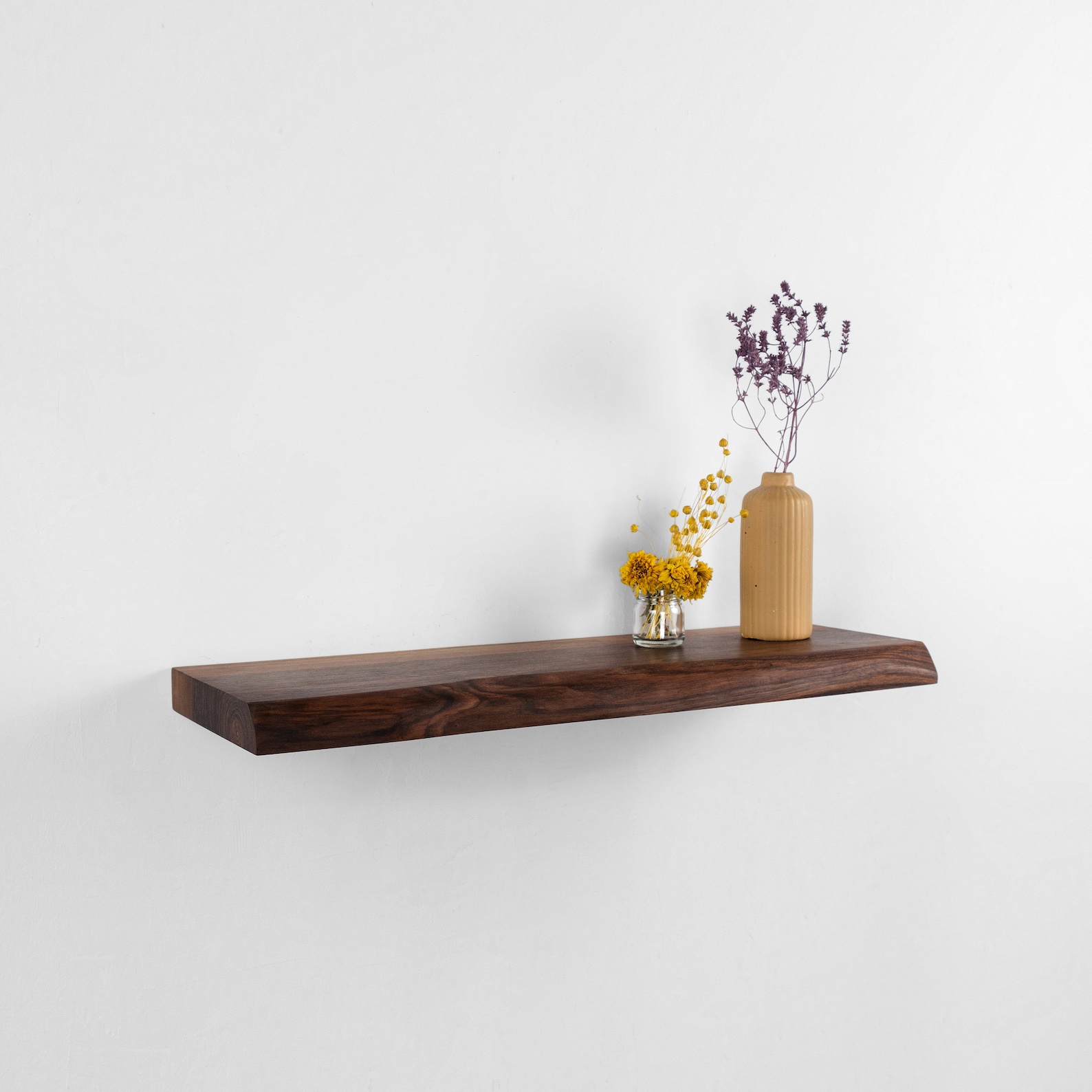 Elegant Live Edge Walnut Shelves , Natural Long Floatig Shelves ...